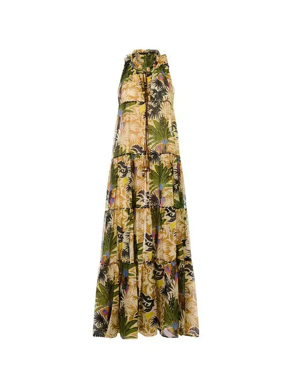 Anjuna Carol Tropical-print Tiered Dress - Neutrals
