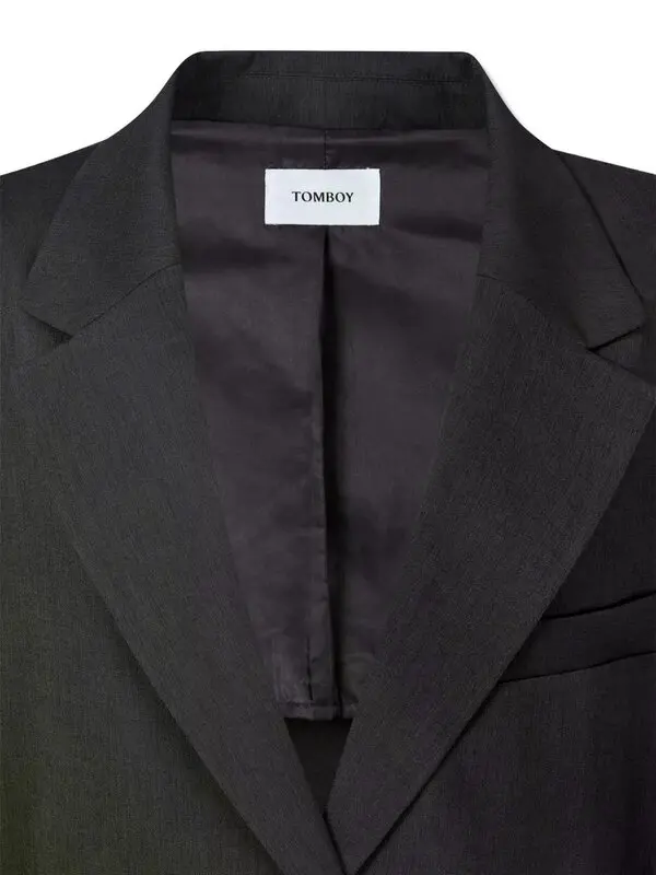 STUDIO TOMBOY Belted Button-back Jacket - Grey
