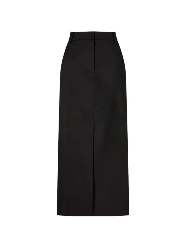 STUDIO TOMBOY Front-slit Skirt With Belt Loops - Black