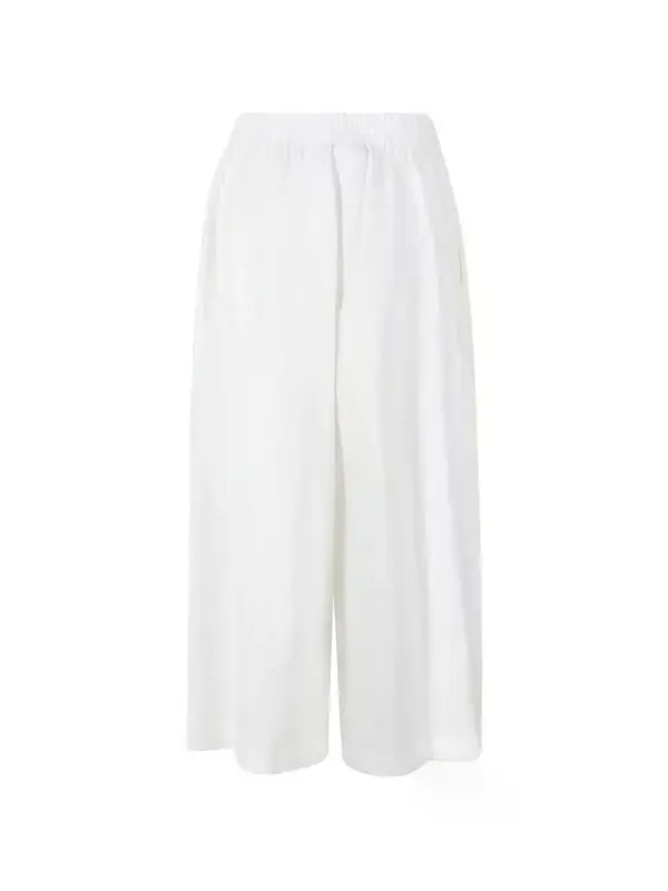 Max Mara Elasticated Waistband Wide-leg Trousers - White