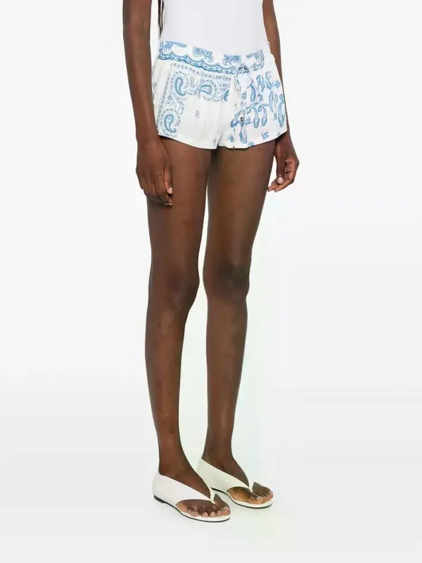 Attico Paisley Print Drawstring Shorts