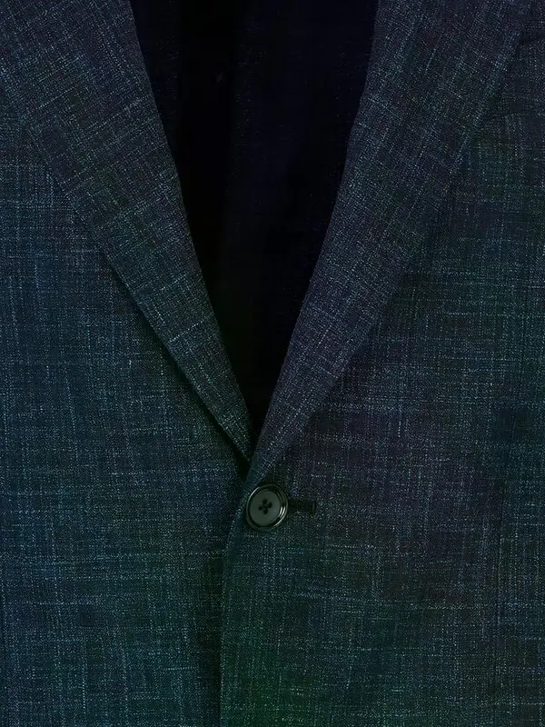 Caruso Aida Cross-hatch Single-breasted Blazer - Blue