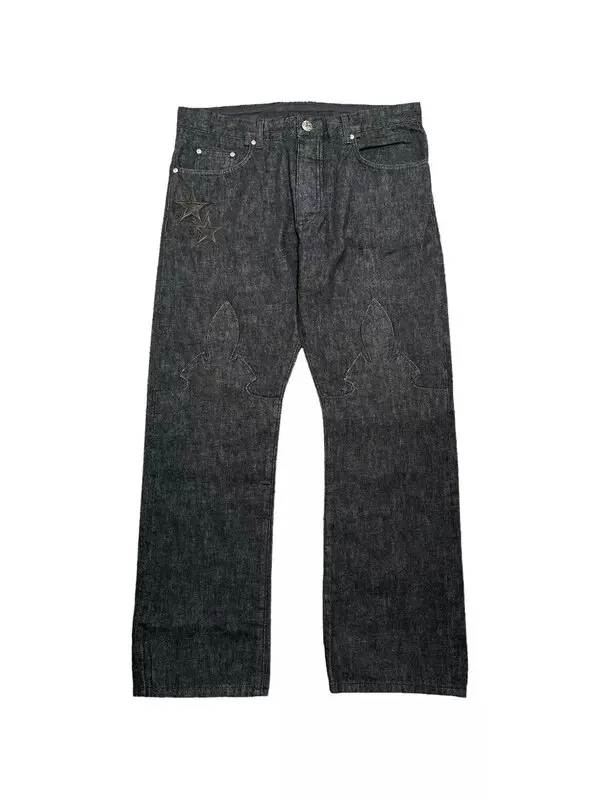 Chrome Hearts Leather Star-patch Jeans