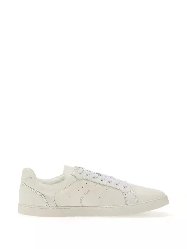 GROUNDS Perforated Leather Sneakers - Neutrals