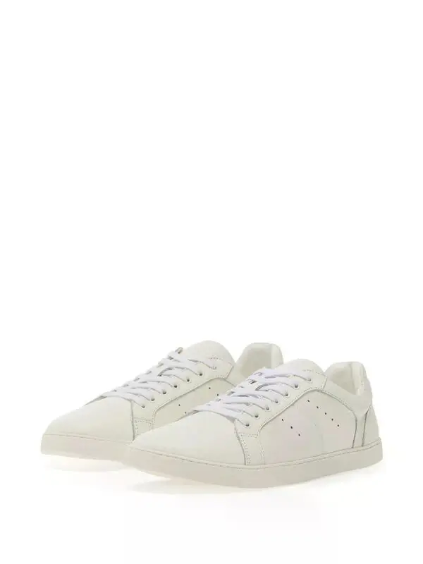 GROUNDS Perforated Leather Sneakers - Neutrals