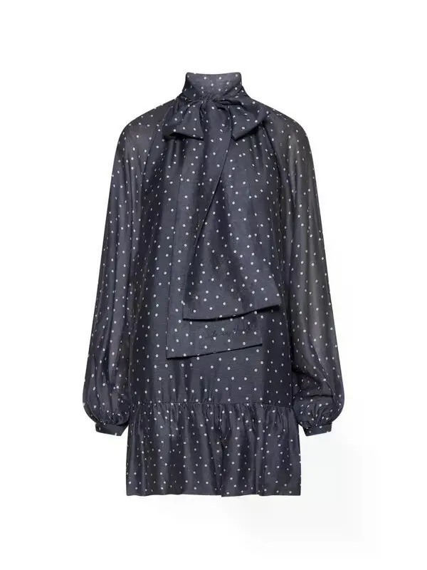 SILVIAN HEACH Polka-dot Ruffle-trim Dress
