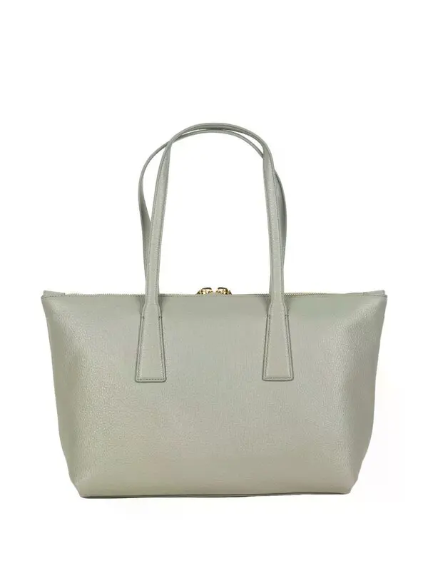 Furla Grainy Leather Tote Bag - Grey