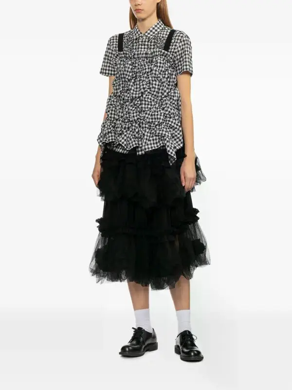 TAO Gingham Ruffled Top