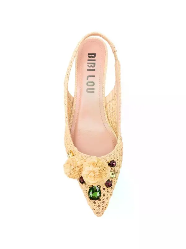 BIBI LOU Acer Embellished Raffia Pumps - Neutrals