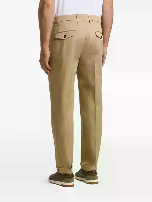 Peserico Pleated-front Turn-up Trousers - Neutrals