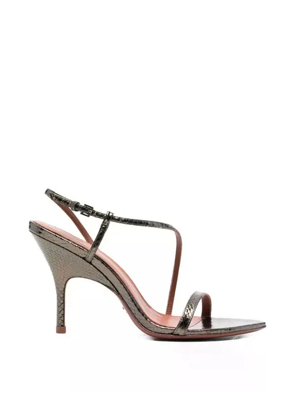 Lola Cruz Francesca Snakeskin-effect Buckled Sandals
