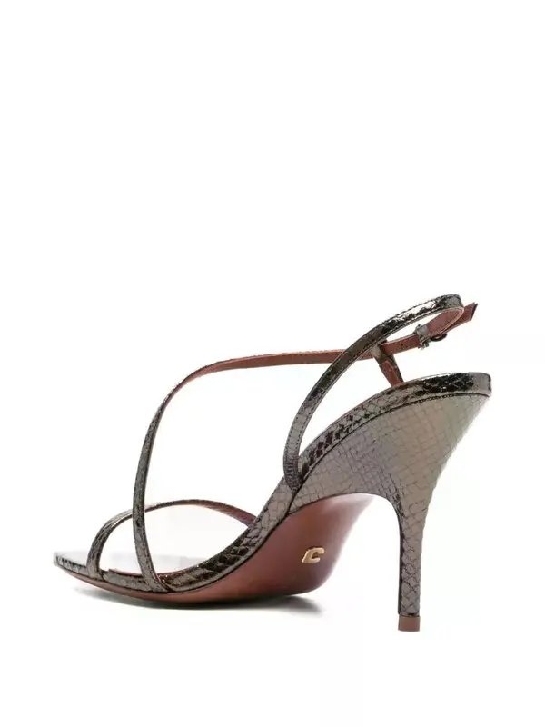 Lola Cruz Francesca Snakeskin-effect Buckled Sandals