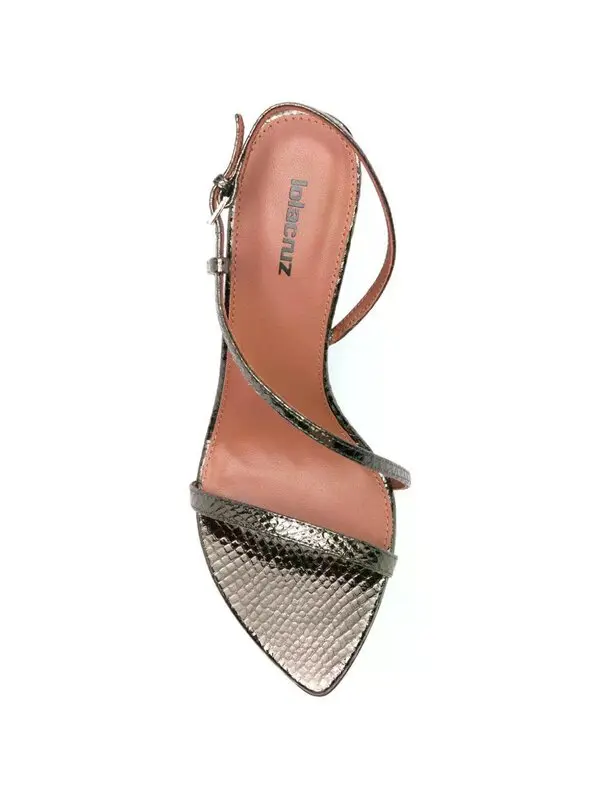 Lola Cruz Francesca Snakeskin-effect Buckled Sandals