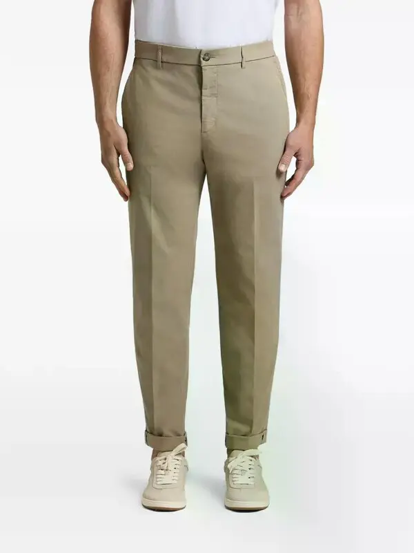 Peserico Elasticated-waistband Turn-up Trousers - Neutrals