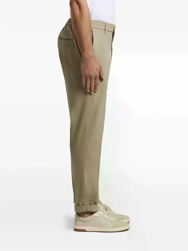 Peserico Elasticated-waistband Turn-up Trousers - Neutrals