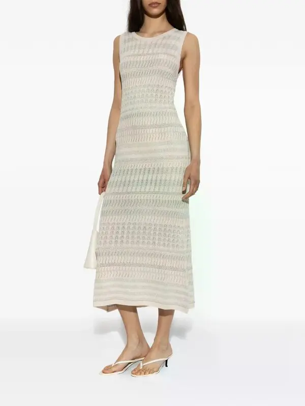 AKEP Open-knit Striped Dress