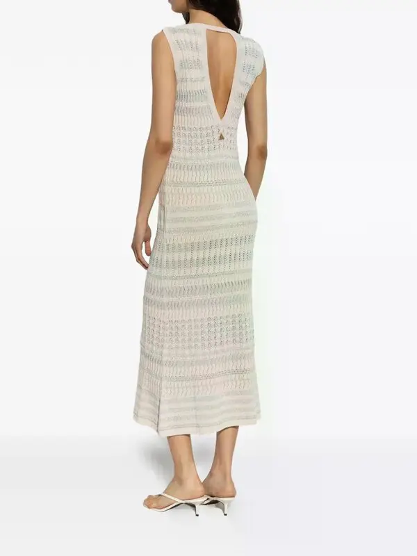 AKEP Open-knit Striped Dress