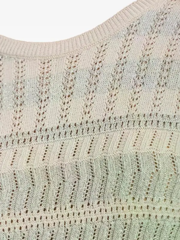 AKEP Open-knit Striped Dress