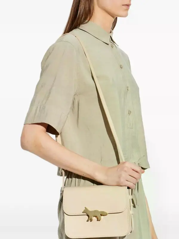 Maison Kitsuné Edie Fox-plaque Shoulder Bag - Neutrals