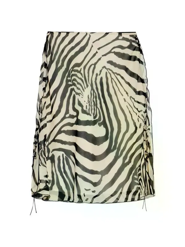 IRO PARIS Zebra-print Side-tie Skirt - Neutrals