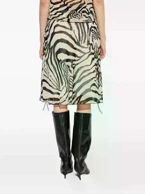 IRO PARIS Zebra-print Side-tie Skirt - Neutrals