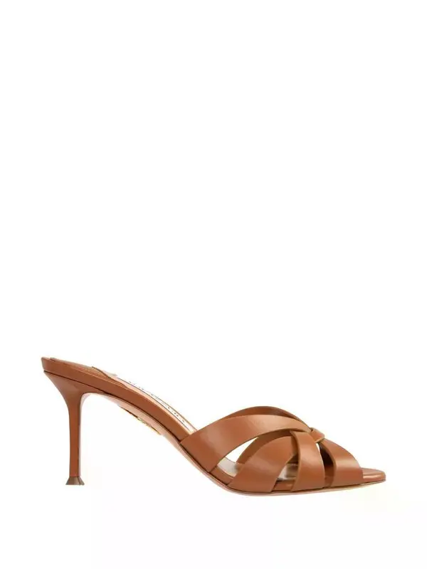 AQUAZZURA Copacabana Knotted Leather Mules