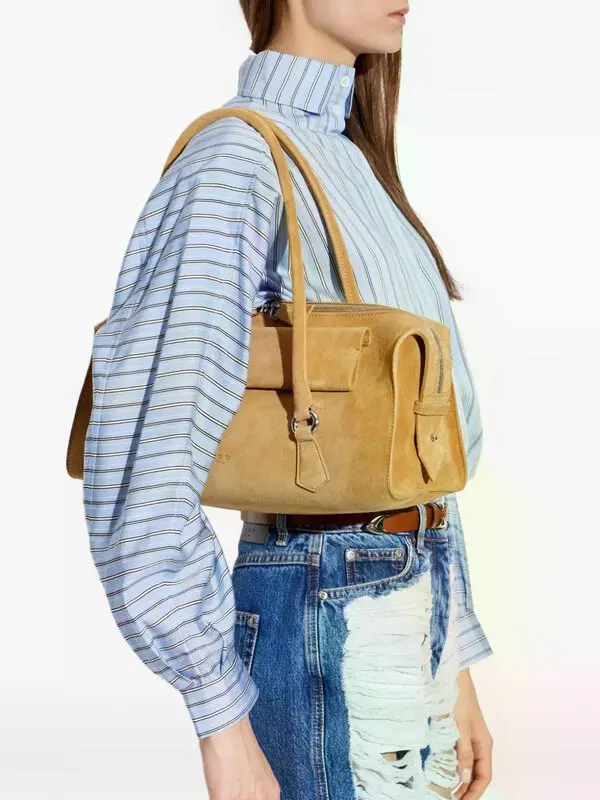 IRO PARIS Suede-finish Zip-top Tote Bag - Neutrals