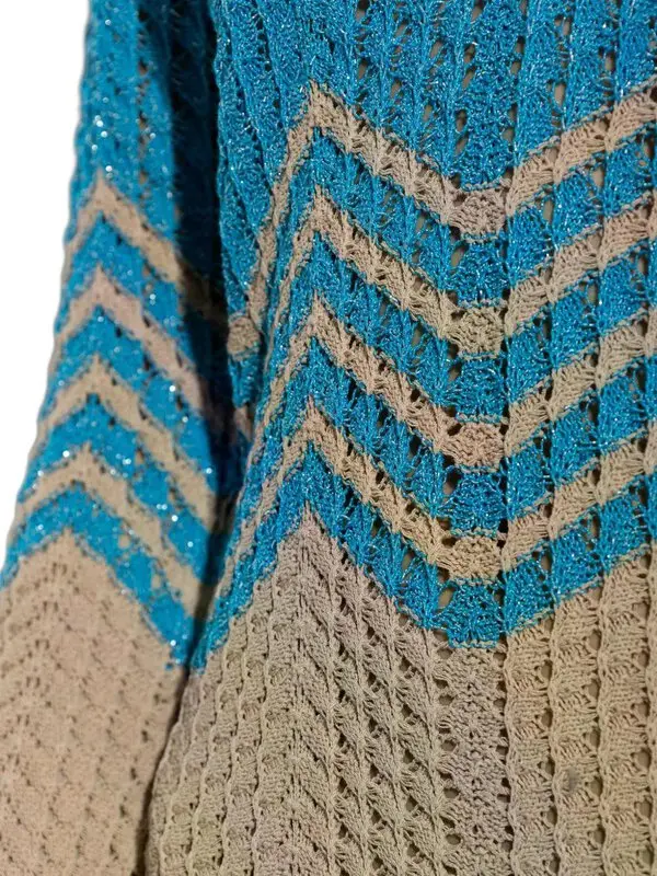 AKEP Chevron-knit V-neck Dress