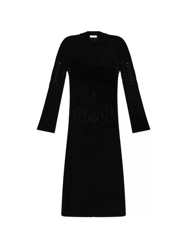 AKEP Pointelle-knit Long-sleeve Cardigan