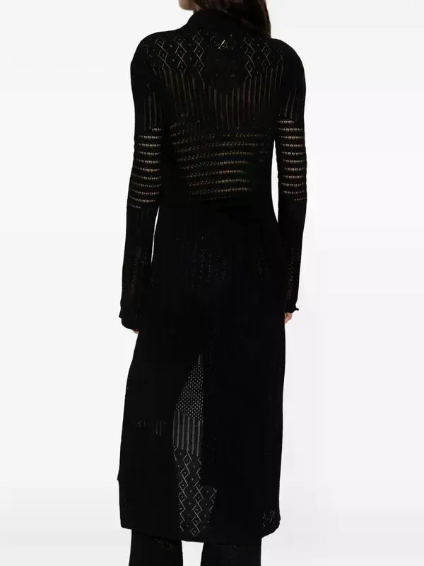 AKEP Pointelle-knit Long-sleeve Cardigan