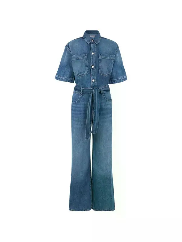 ICON DENIM LOS ANGELES Duna Belted Denim Jumpsuit - Blue
