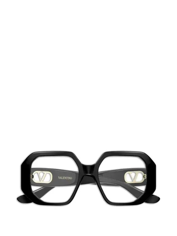 Valentino Garavani Vlogo Geometric-frame Glasses - Black