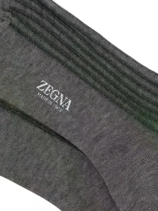 Zegna Ribbed Mid-calf Socks - Grey