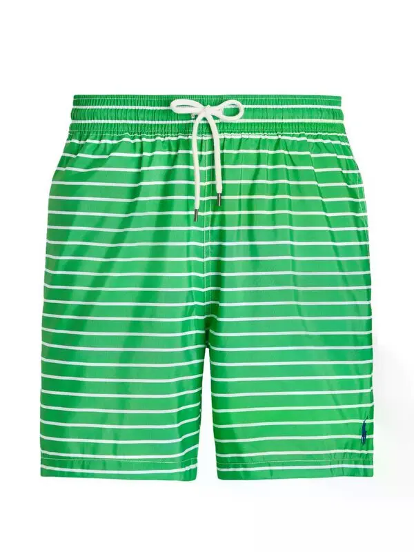 Polo Ralph Lauren Striped Drawstring Swim Shorts - Green