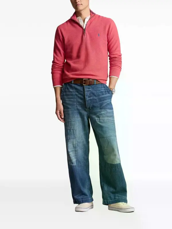 Polo Ralph Lauren Quarter-zip Mesh Sweater - Red