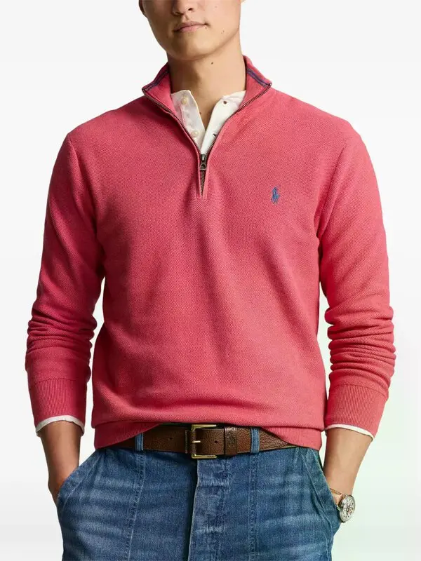 Polo Ralph Lauren Quarter-zip Mesh Sweater - Red
