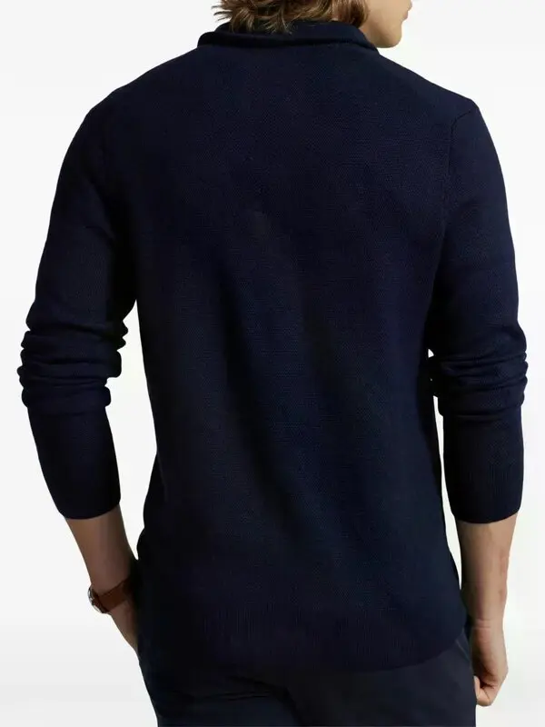 Polo Ralph Lauren Quarter-zip Textured-knit Sweater - Blue