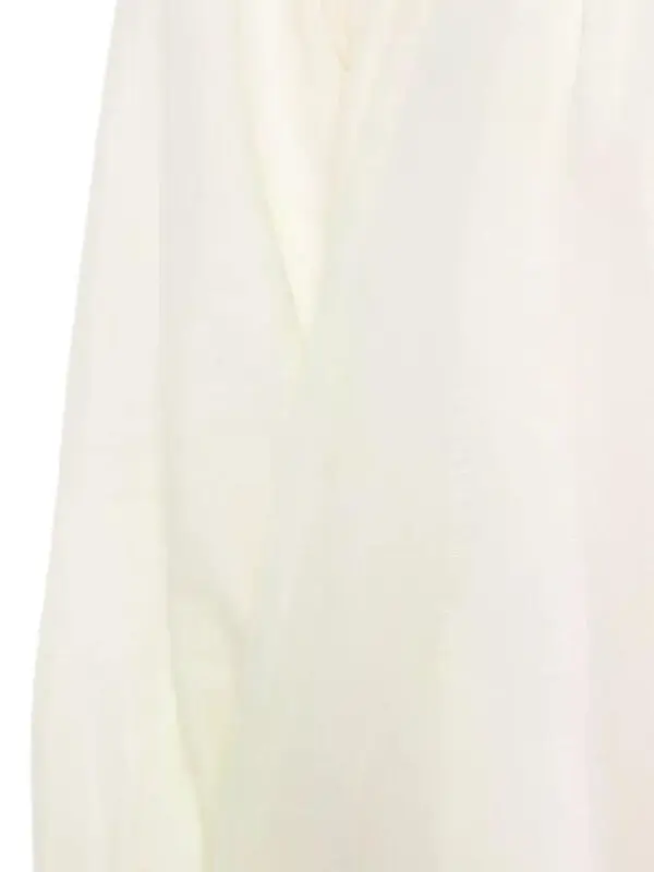 120% Lino Bead-embellished Tie-cuff Maxi Dress - Neutrals