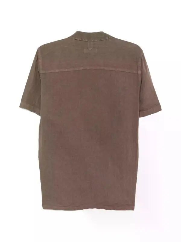 Canali Short-sleeve Pocket-detail Shirt - Brown
