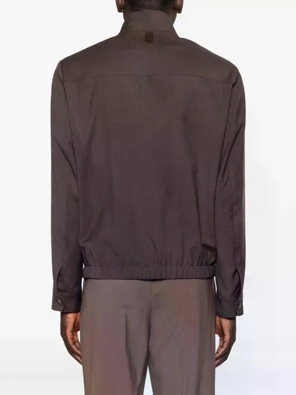 Canali Zip-front Long-sleeve Jacket - Brown