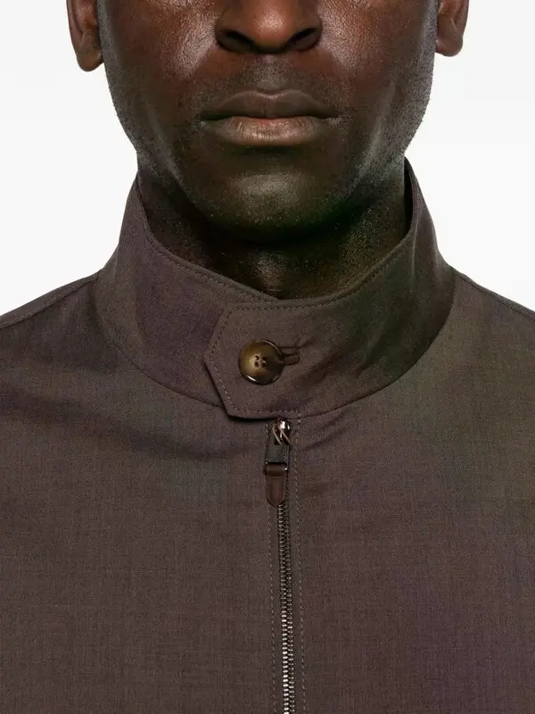 Canali Zip-front Long-sleeve Jacket - Brown