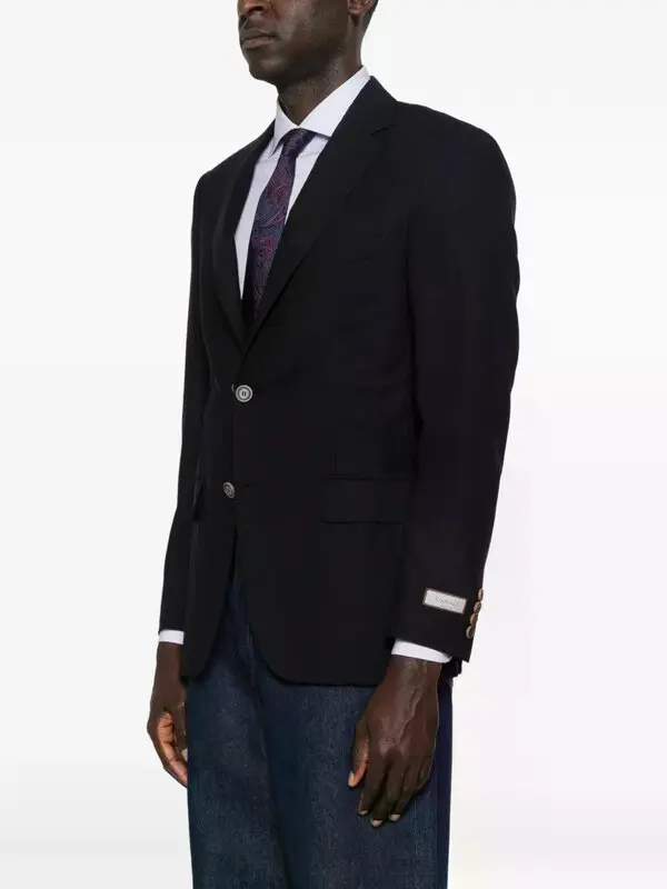 Canali Single-breasted Notched-lapels Blazer - Blue