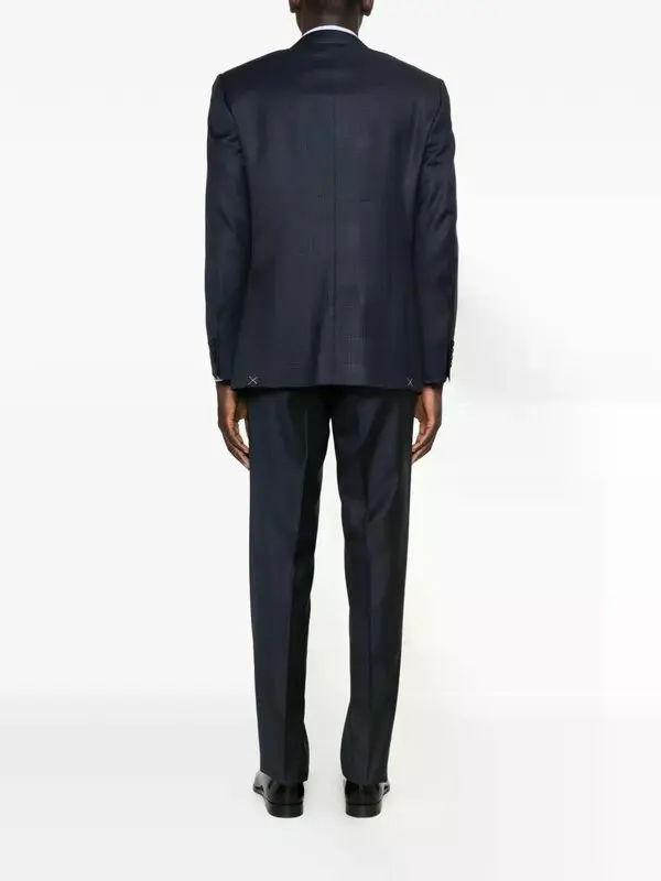 Canali Pocket Micro-check Suit - Blue