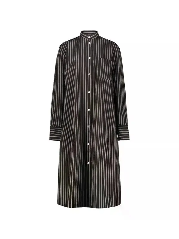 TOTEME Striped Cotton Tunic - Black
