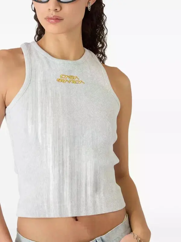 Casablanca Ribbed-knit Tank Top With Logo