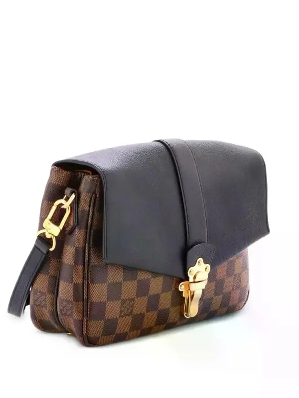 LOUIS VUITTON Clapton Handbag Damier And Leather Pm Crossbody Bag - Black
