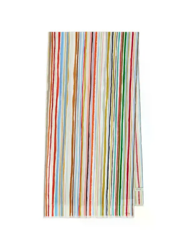 Paul Smith Signature Stripe Linen Scarf - Neutrals