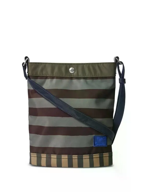 Paul Smith Striped Logo-patch Messenger Bag - Green