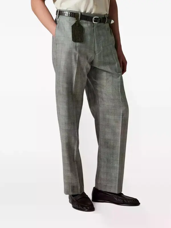 Paul Smith Check-pattern Relaxed-fit Tailored Trousers - Grey