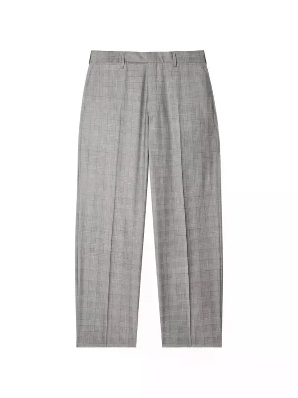Paul Smith Check-pattern Relaxed-fit Tailored Trousers - Grey